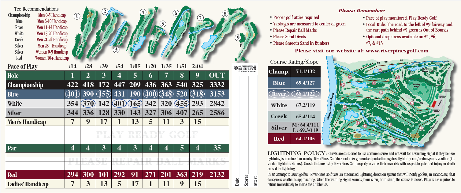 Scorecard - RiverPines Golf